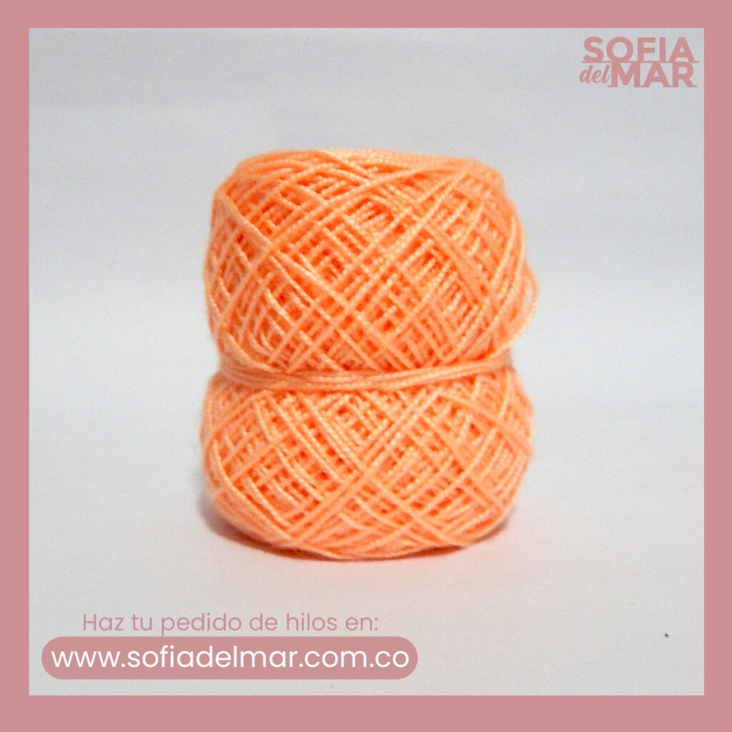 Hilo coral 50 gr color mamón o piel – Sofia del Mar Tejidos a Crochet