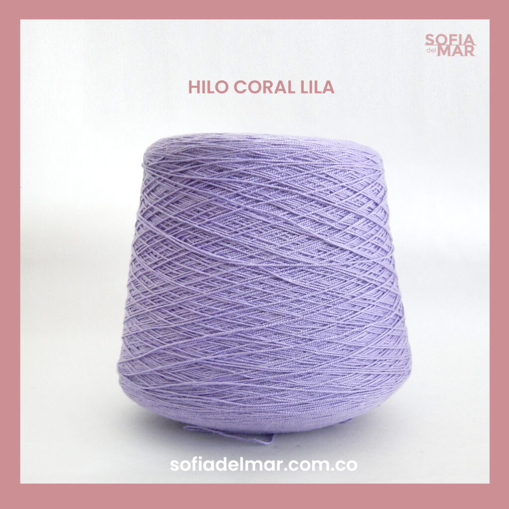 Hilo coral – Morado Lila 1023- 50gr – Sofia del Mar Tejidos a Crochet