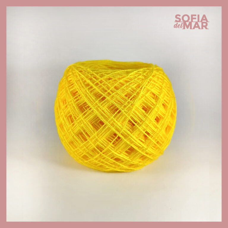 Hilo coral – Amarillo Bandera 48 – 50 gr – Sofia del Mar Tejidos a Crochet