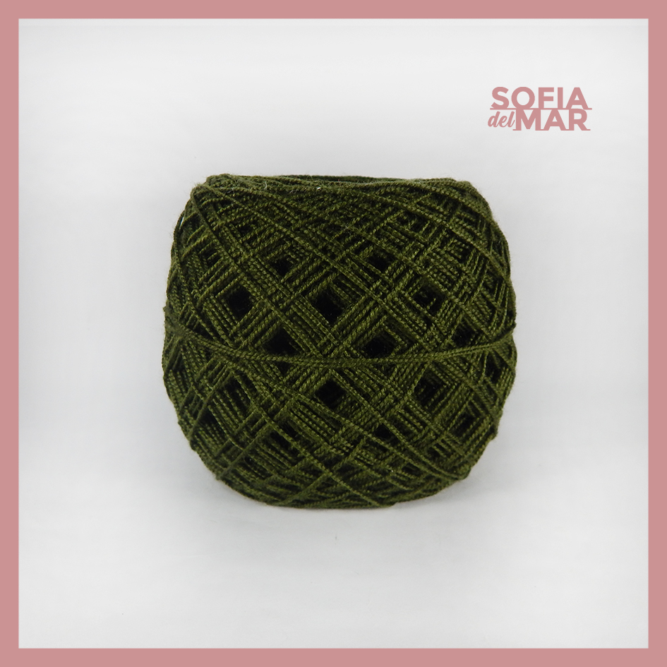 Hilo coral – Verde Militar 70 – 50 gr – Sofia del Mar Tejidos a Crochet